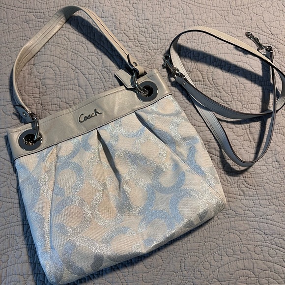 Coach | Bags | Coach Linen Shimmer Hobo Bag Handbag | Poshmark
